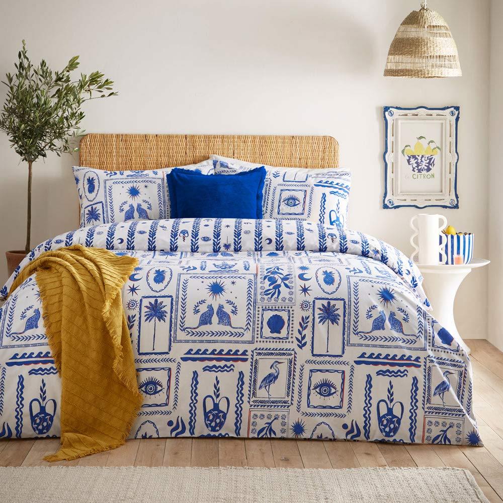 Frieze Reversible Duvet Cover Set – Greek Islands Polycotton – Ideal ...