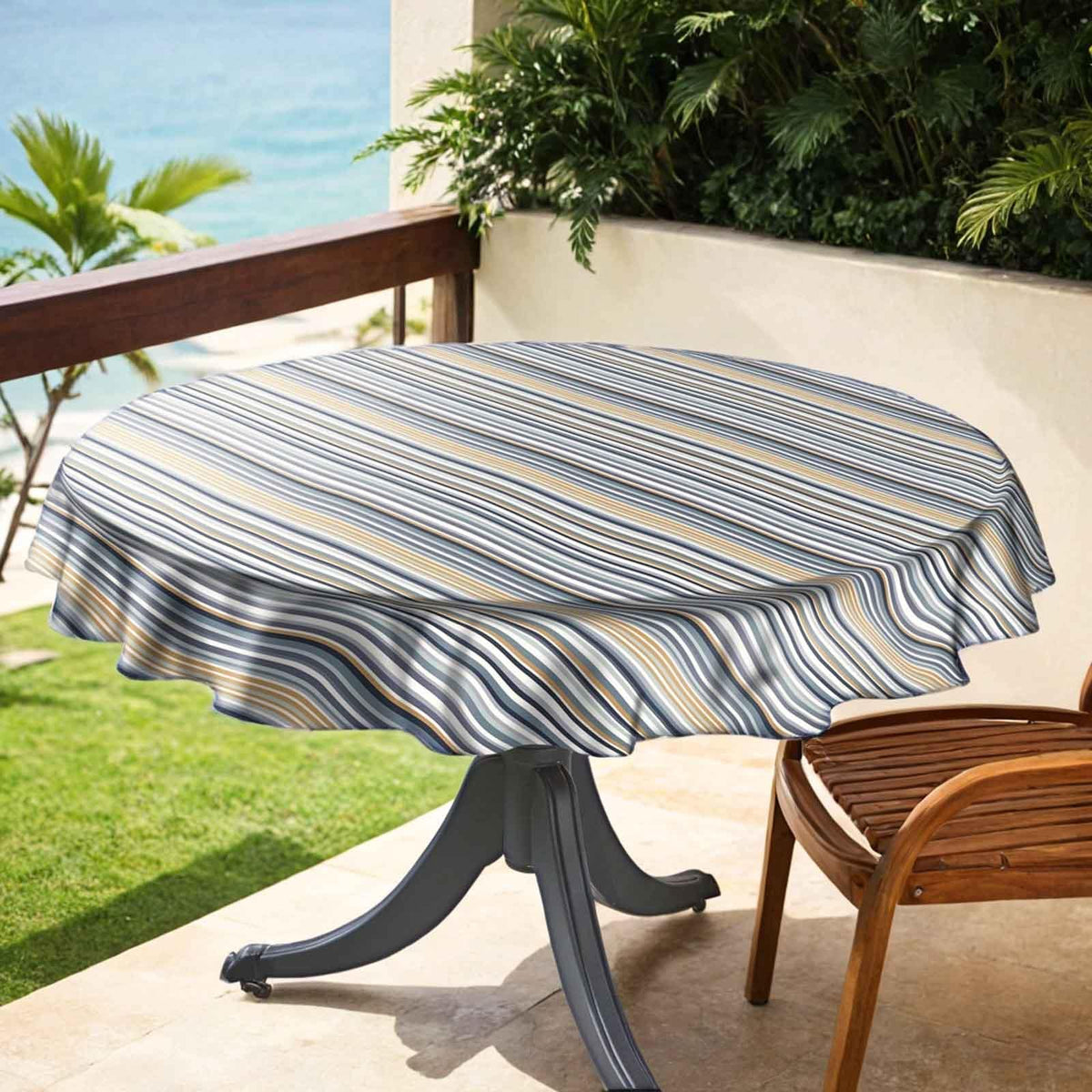 Brighton Round Outdoor Tablecloth - Durable, Water Repellent, Ø180cm ...