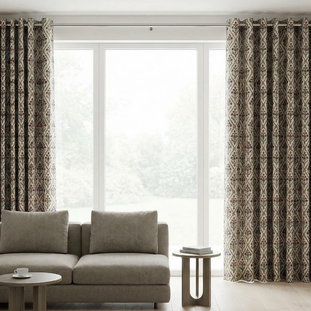 Keats Multi Made to Measure Curtains: Custom Embroidered Floral Design ...