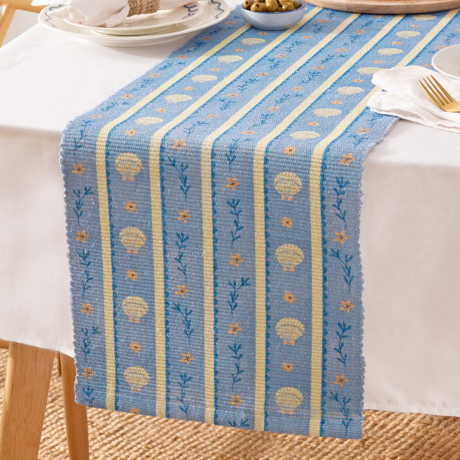 Sea Shells Table Runner | Coastal Washable Dining by furn. – Ideal Textiles