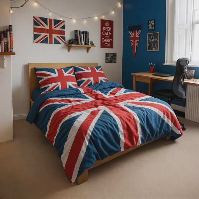 Union Jack Duvet Cover Set | Reversible Vintage Denim Bedding – Ideal ...